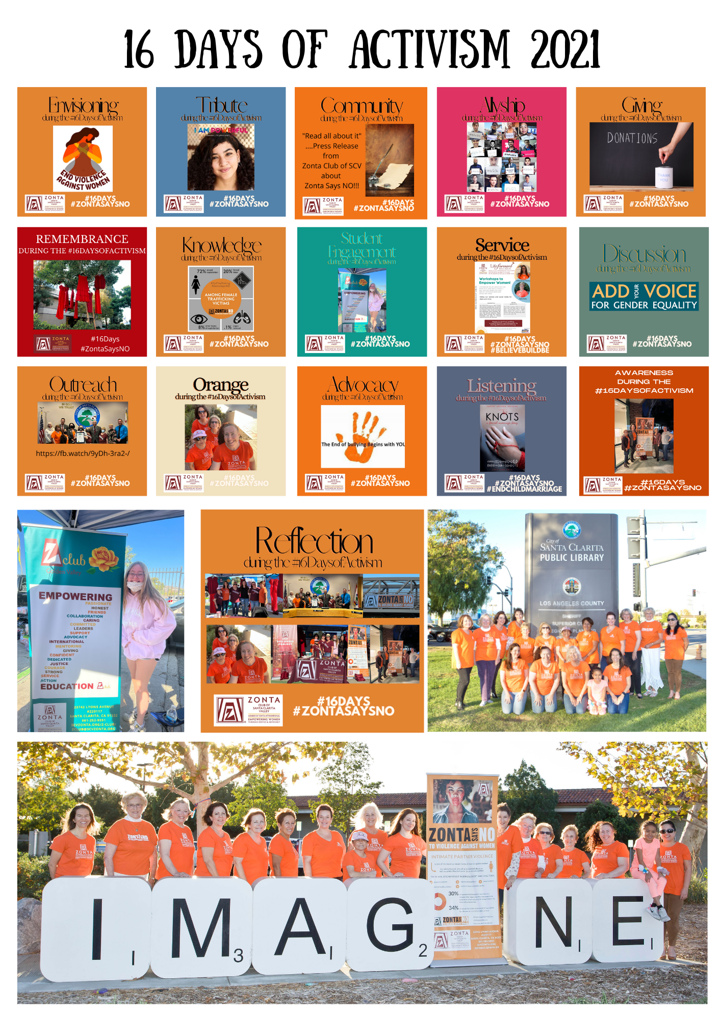 Zonta Club of Santa Clarita takes one word at a time to promote the 16 ...
