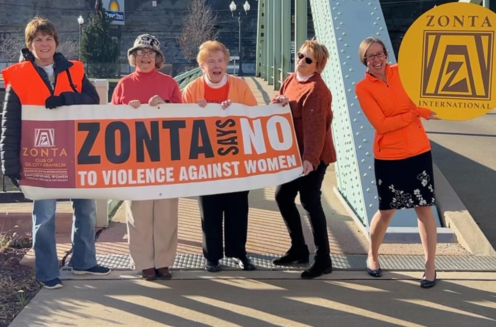 Zonta Club of Oil City-Franklin lights Center Street Bridge in orange ...