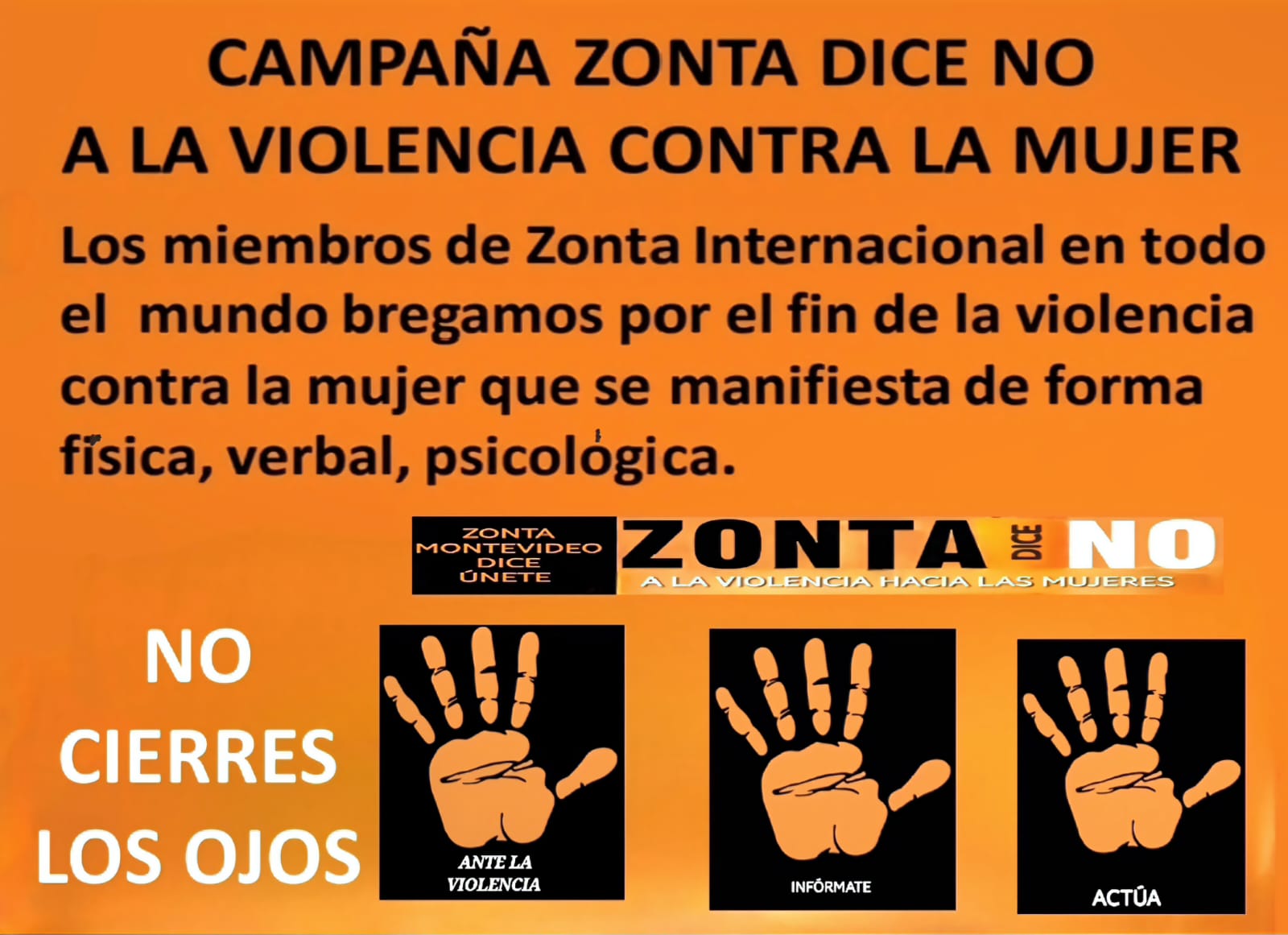 Zonta Club of Montevideo in Uruguay says NO to violence against women ...