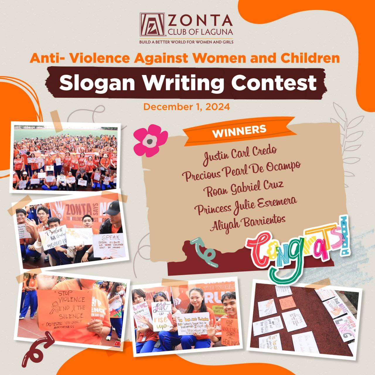 Slogan writing contest amplifies voices against violence – Join us in ...